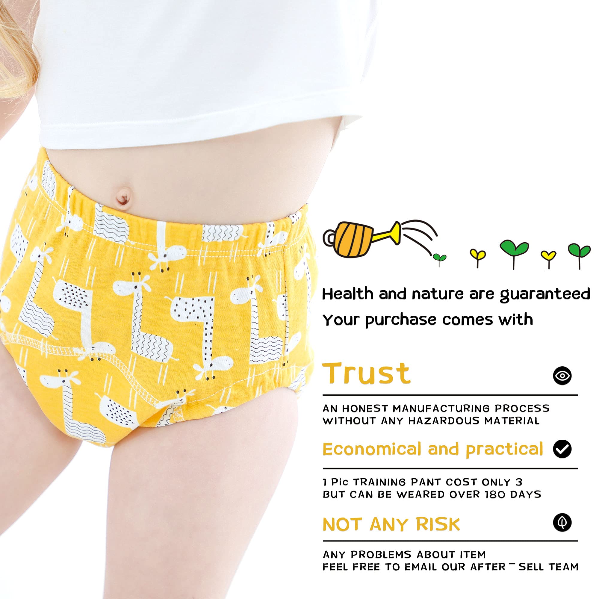 8 Pack Potty Training Underwear for Girls,Max Shape Potty Training Toilet Pants Red 4T