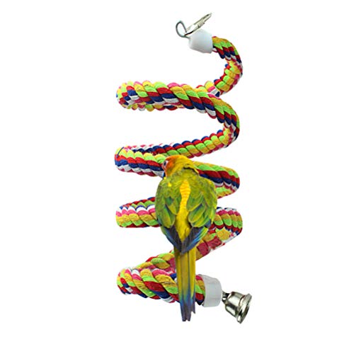 2pcs 63in Bird Perch Rope Bungee Bird Toy Pure Natural Parrot Toy Cage Parrot Chewing Toy