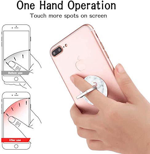 2 Pack/Cell Phone Ring Holder 360 Degree Rotation Finger Stand Works for All Smartphone and Tablets-Rose Gold Elephant on Marble Clear Tribal Pattern