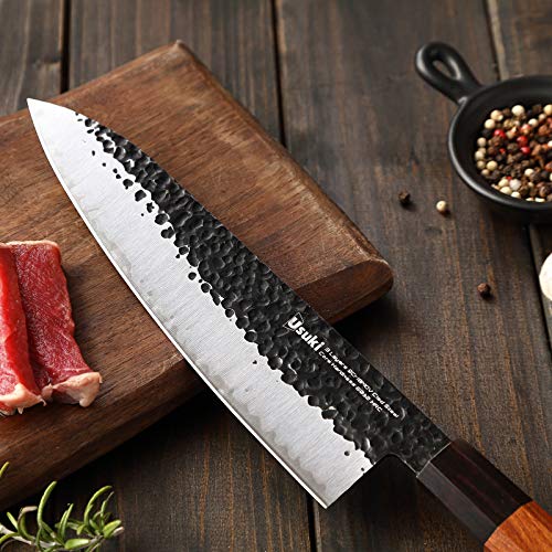 Gyuto Chef’s Knife, 8 inch Japanese Chef Knife 3 layers 9CR18MOV Clad Steel Japanese Kitchen Knife, Alloy Steel Sushi Knife for Kitchen/Restaurant, Octagonal Handle, Gift Box (Chefs Knife)