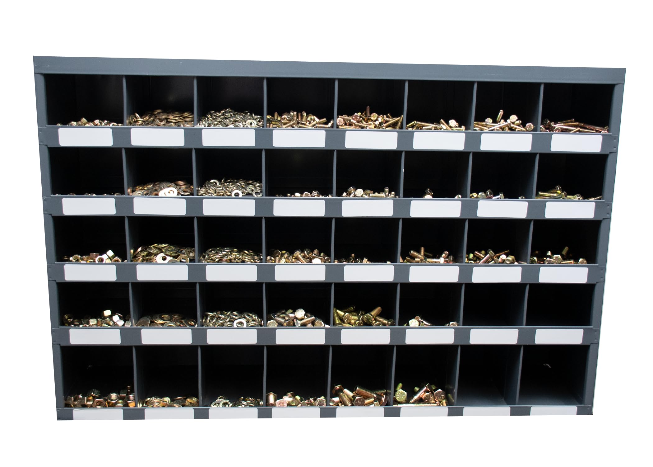 2510 Piece Grade 8 USS Coarse Thread Bolt (Hex Head Cap Screw), Nut, and Washer Assortment with 40 Hole Bin