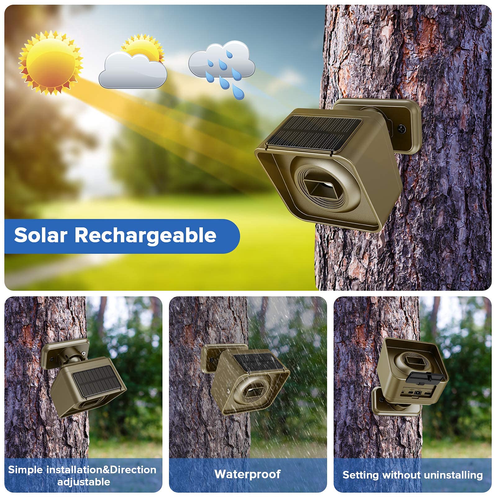Chtoocy Long Range 2800 ft Solar Wireless Driveway Alarm Outdoor Weather Resistant Motion Sensor & Detector-Security Alert System-Monitor & Protect Outside Property