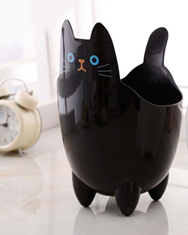 123Arts Cute Cartoon Cat ABS Table Bathroom Trash Can Storage Bucket
