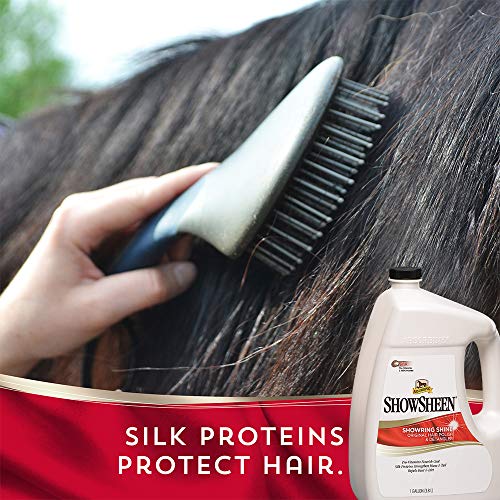 Absorbine ShowSheen Hair Polish & Detangler for Mane, Tail & Coat, Healthy Hair Growth & Radiant Shine, 128oz Refill Jug