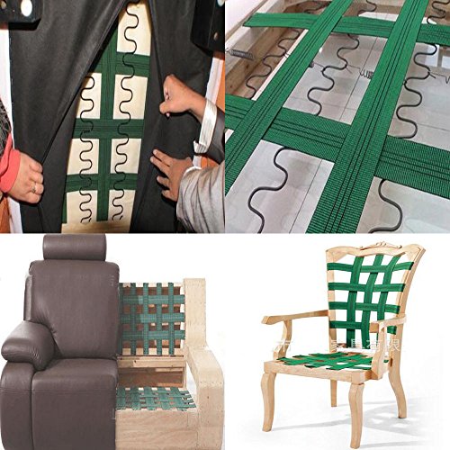 5 Yards (15 Ft) Roll - Two-Inch Latex Elasbelt Webbing for Chair Repair - Upholstery Webbing for Hammock Hanging Net Rope Chair Modification, Stretchy Spring Alternative, Sofa, Couch, Chair Repair