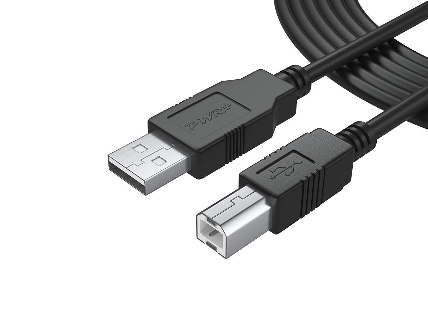25Ft Extra Long USB-Printer-Cable 2.0 for HP OfficeJet Laserjet Envy, Canon Pixma, Epson Workforce, Stylus, Expression Home, Brother, Silhouette Cameo, Dell Scanner Fax Cord