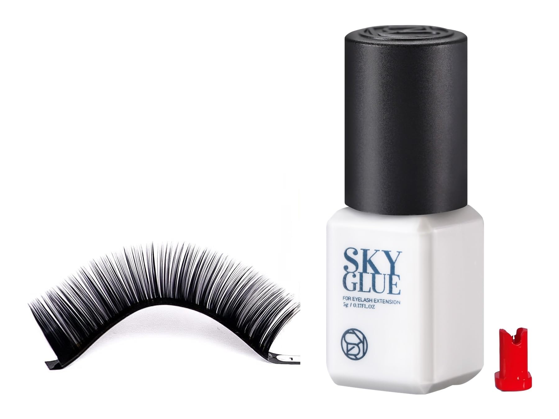 2 Bottles Sky Glue D for Eyelash Extension 5ml - Professional Powerful Strong Black Eyelash Individual Extension Adhesive / 1-2s Fast Drying / 5-6 Weeks Lasting time TUBeauty