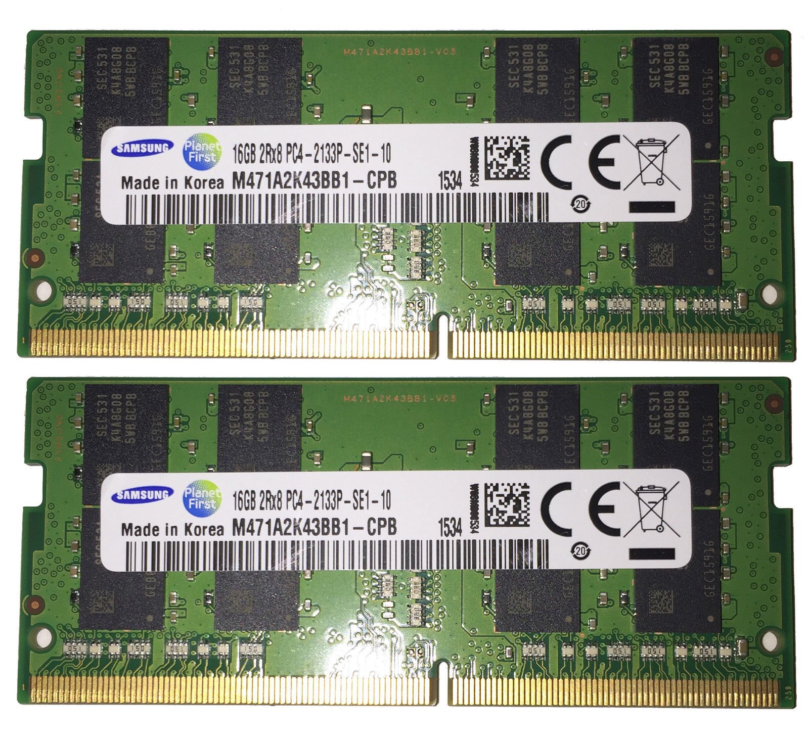 2x 16GB 32GB RAM DDR4 2133 Mhz Samsung SO DIMM PC4-17000 for Skylake Laptops