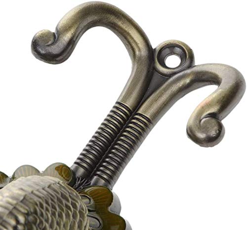 2pcs Peacock Metal Double Hanger Hook Double Head Wall-Mounted Coat Towel Hanger Hook - Bronze