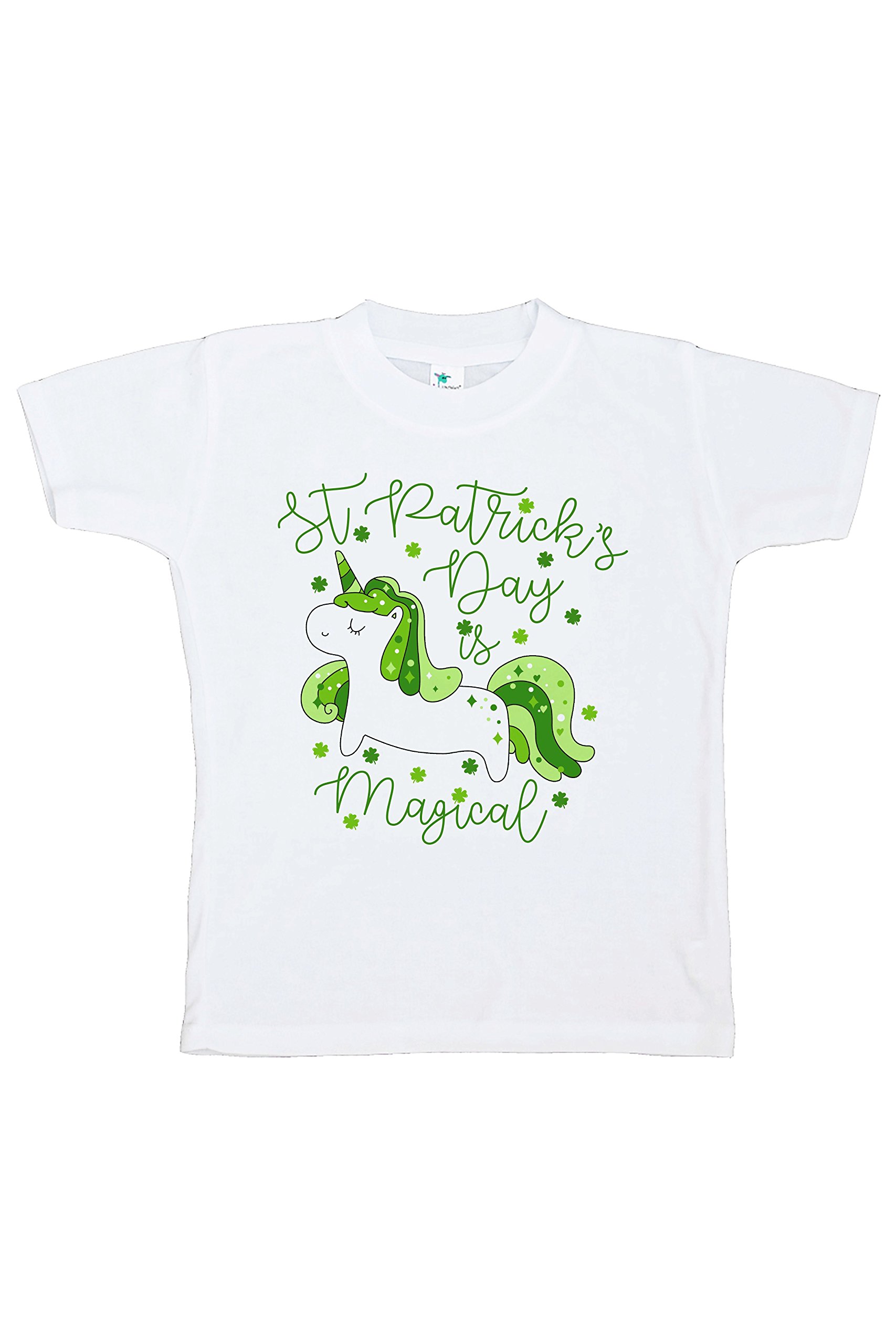 7 ate 9 Apparel Girl's St Patrick's Day Unicorn T-Shirt 5T White