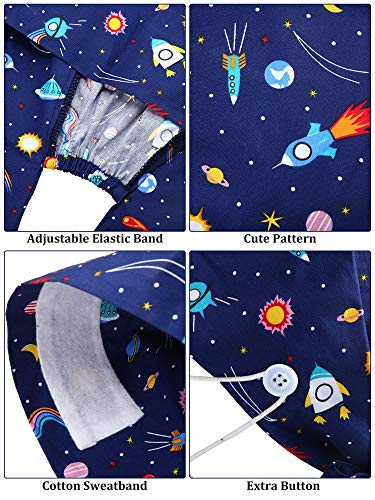8 Pieces Working Caps with Button Tie Back Hats with Sweatband for Women Men (Animal Style)