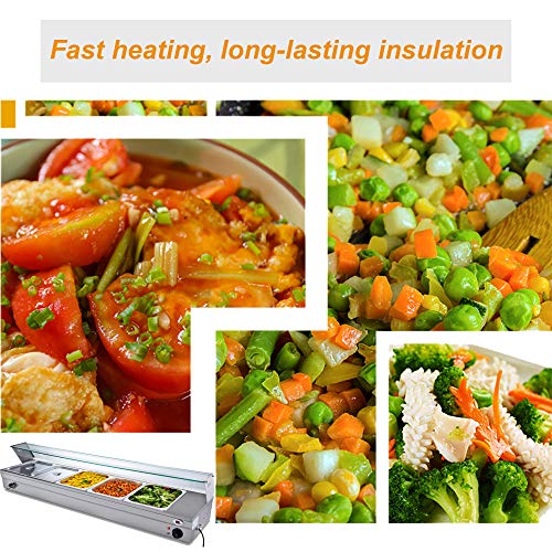 2000W Commercial Buffet Electric Food Warmer, Electric Countertop Food Warmer, 86-185℉ Steam Table with Lids for Restaurants, CE/CCC (3pcs Pans 95cm)