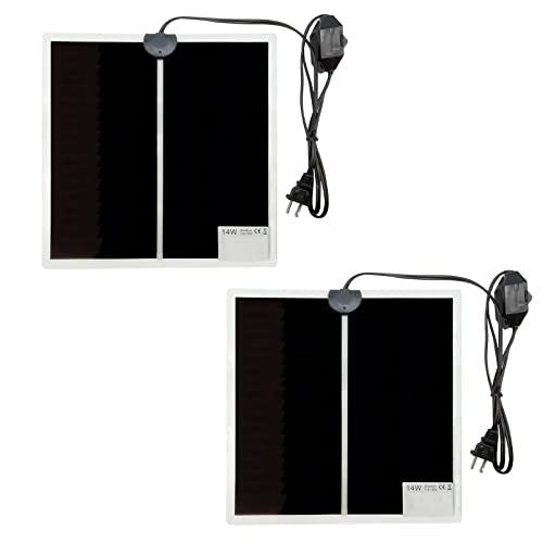 2 Pack 14 W Reptile Heating Pad Under Tank Heater Tank Warmer with Temperature Control, Power Adjustment Terrarium Heater Heat Mat for Reptiles Turtle Tortoise Snakes Lizard