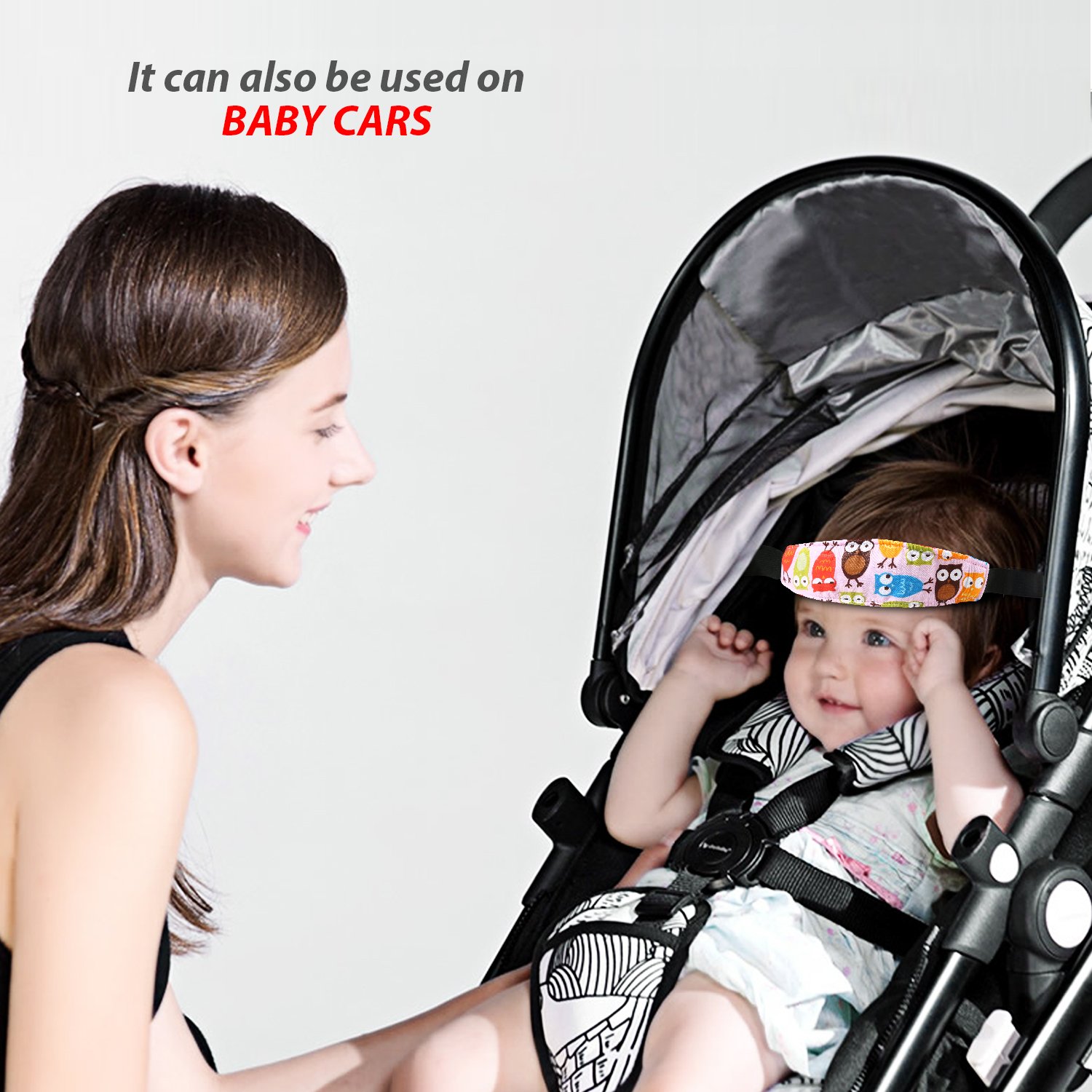 2 Packs Toddler Car Seat Neck Relief and Head Support, Pillow Support Head Band Easy Installation On Most Convertible Seats and Safety to Babies and Kids(Pink)