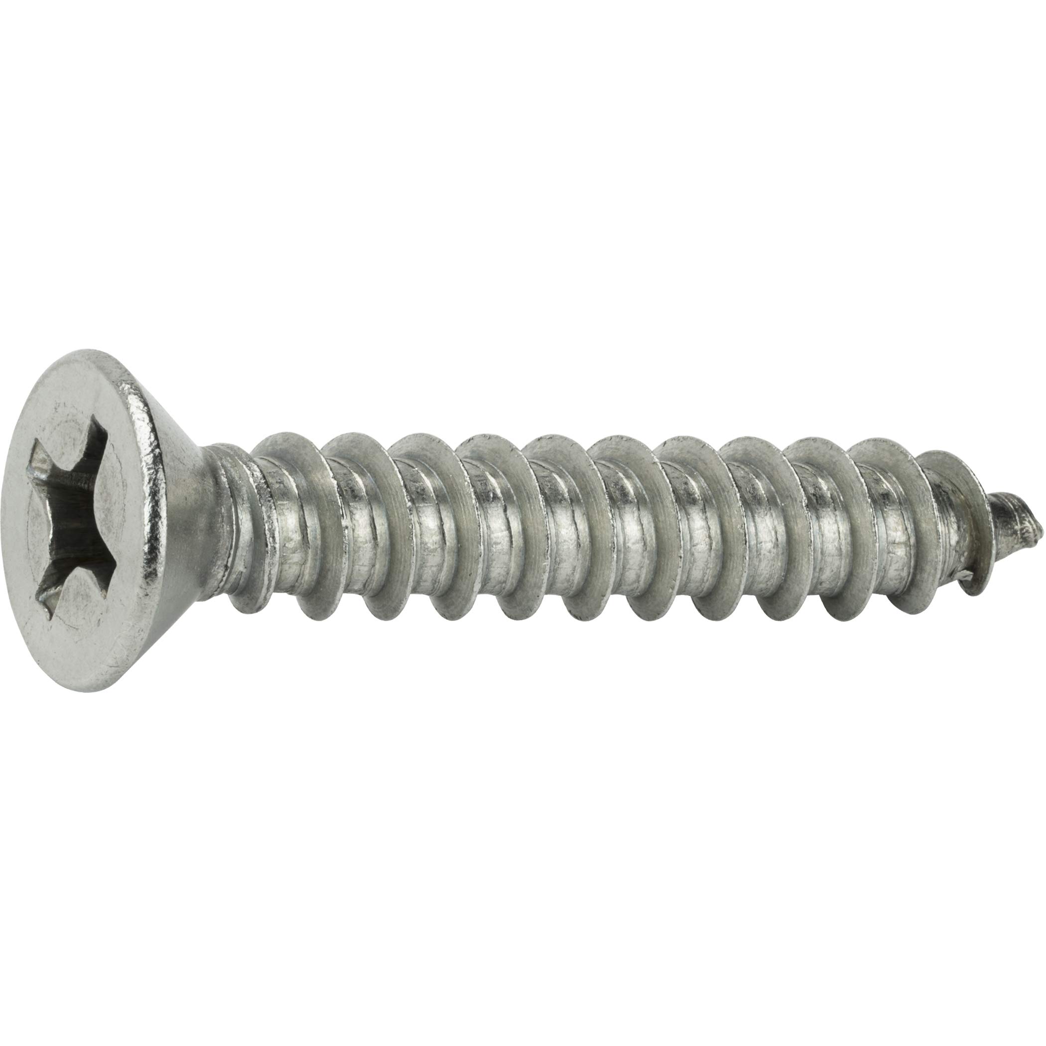 US STAINLESS 100 Pieces US Stainless 316 A4#12-11 x 2 Self Tapping Machine Screw Flat Head Type A Phillips