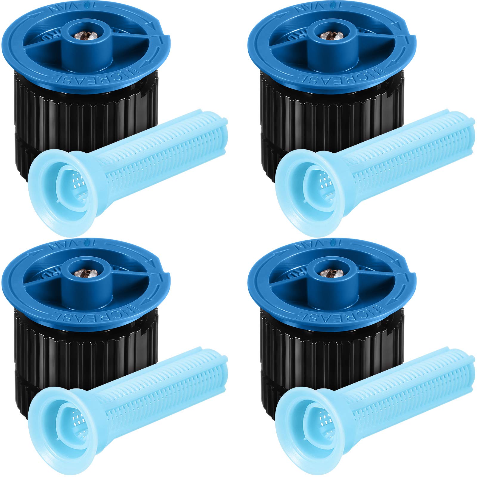4 Pieces 10 VAN Variable Arc Adjustable Sprinkler Nozzle 360 Degree Rotating Scattering Nozzle Rotating Irrigation Spray Nozzle with Filter for Sprinklers Replacement