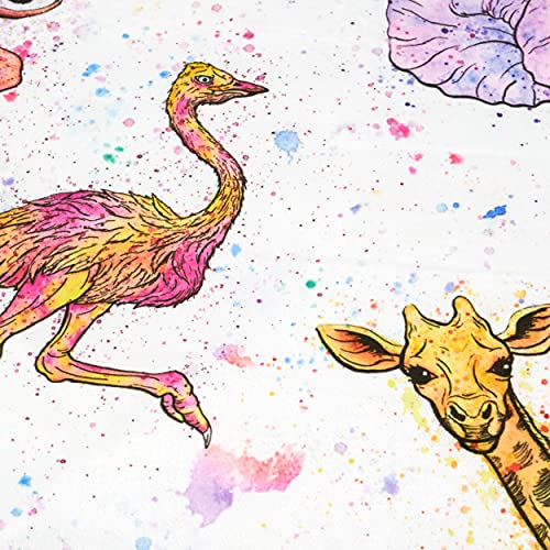 Colorful Animal Baby Blanket | 30 x 40 Inch | Extra Soft Minky Fleece | Unique Watercolor Design