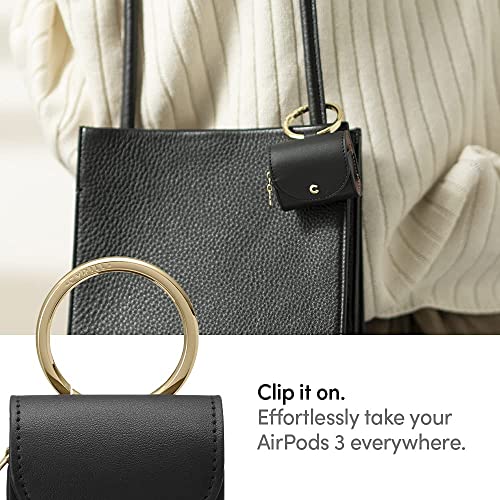 CYRILL Airpods 3 Case Cover Mini Bag Classic Leather Cute for Women Designed for Airpods 3 Generation Case (2021) - Black