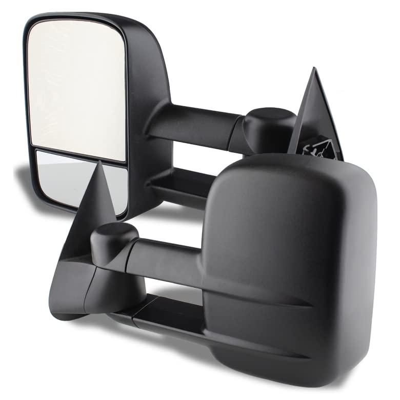 Acanii - Extend Telescoping Towing Side Mirrors Manual Non Heat Left+Right Driver + Passenger For 99-07 Silverado Sierra