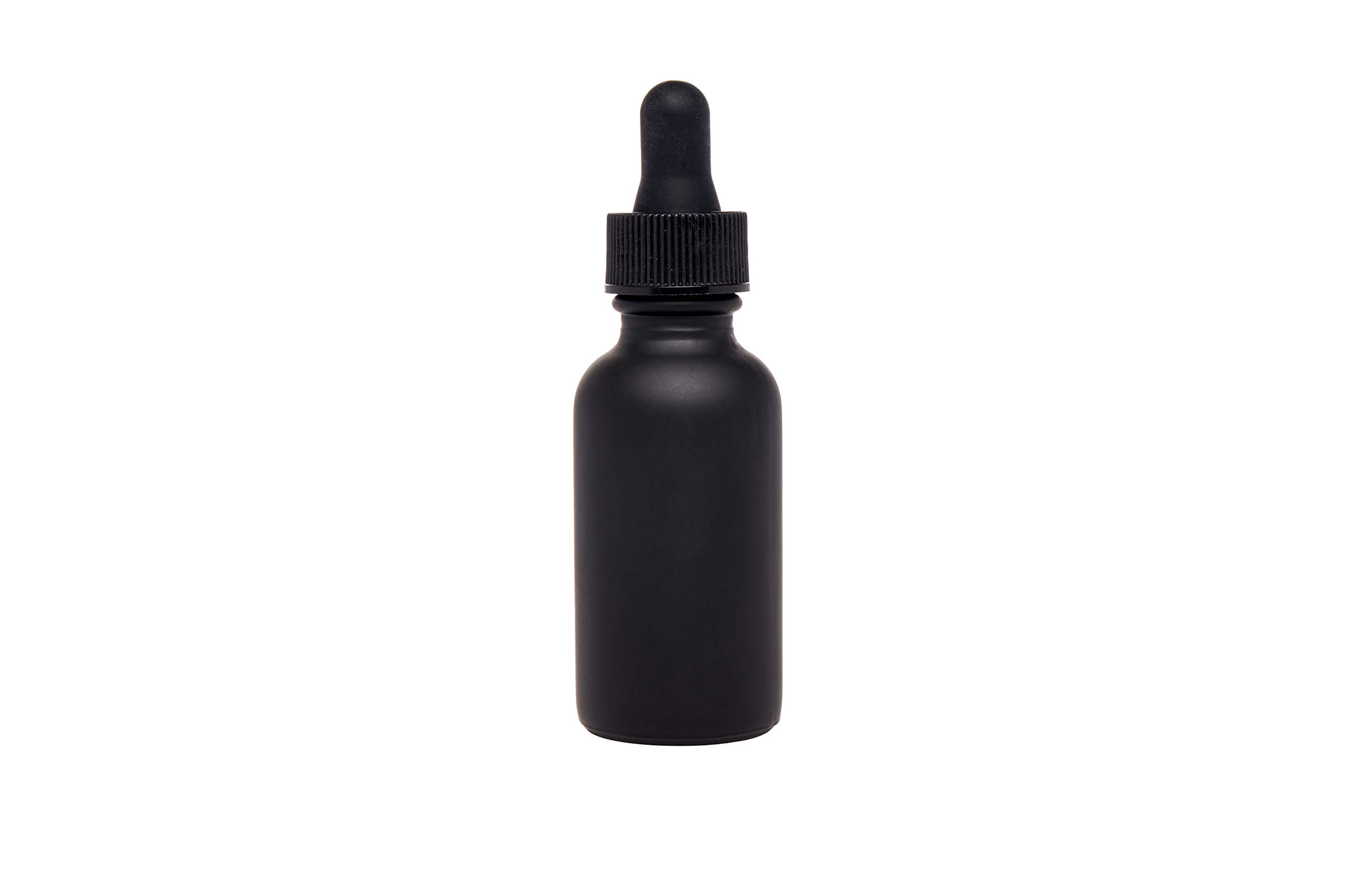 24 Pack Black Coated Boston Round Essential Oils Aromatherapy Glass Bottles Jar With Black dropper cap, 1oz