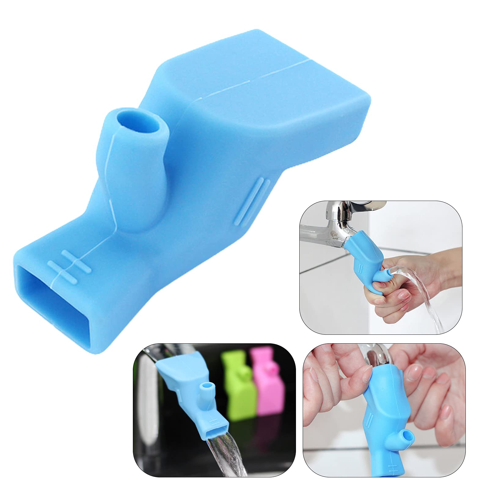 mogen886 Faucet Extender Baby Children Faucet Silicone Guide,Sink Splash-Proof Tooth Brushing Gargle Hand Washing Bathroom Kitchen Sink Faucet Accessories Blue