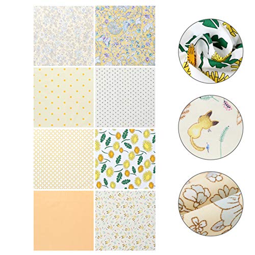 ARTIBETTER Embroidery Fabric Fall Flower Fabric Square Cotton Craft Fabric Bundle Patchwork 50X50cm Squares Quilting Sewing Patchwork DIY Artcraft Autumn Thanksgiving Day Supplies 8pcs Quilted Sheets