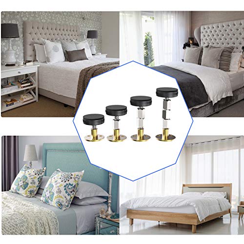 4Pcs Bed Frame Anti-Shake Tool, Threaded Adjustable Headboard Stoppers, Prevent loosening Fixer Bed Frame, Bedside Telescopic Support Headboard Stabilizer for Room Wall,Beds Cabinets,Table 28mm-106mm