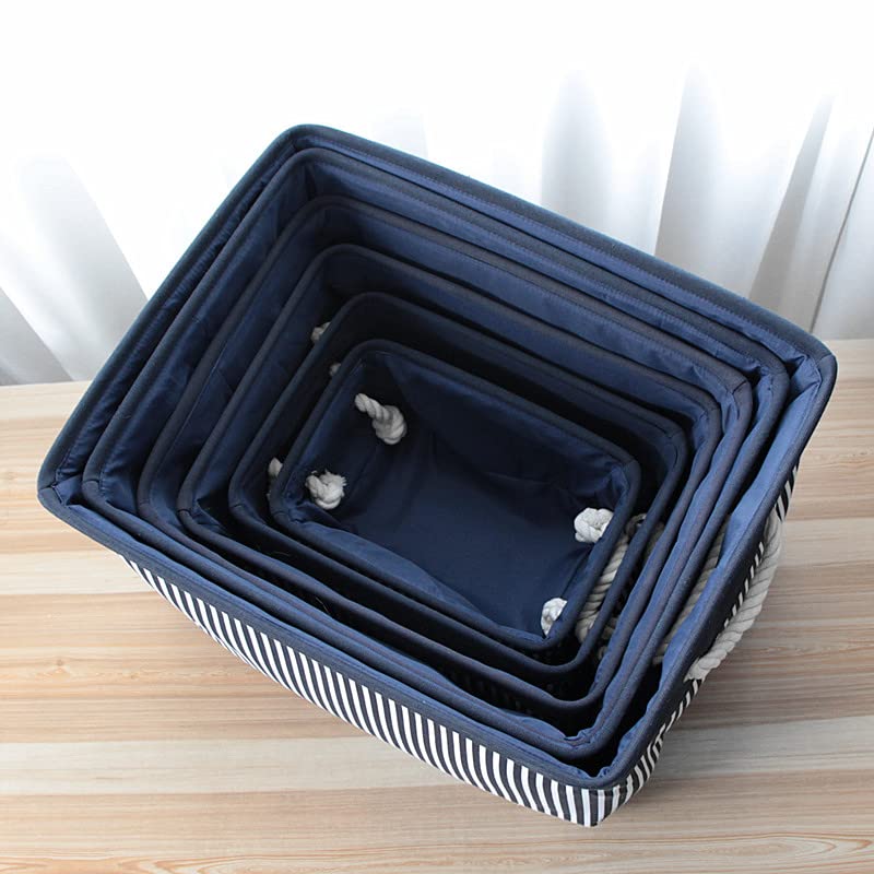 2 Pack Closet Canvas Fabric Storage Basket Storage Bins Organizing Baskets for Shelves, Closets, Laundry, Nursery, Decorative Baskets for Gifts Empty
