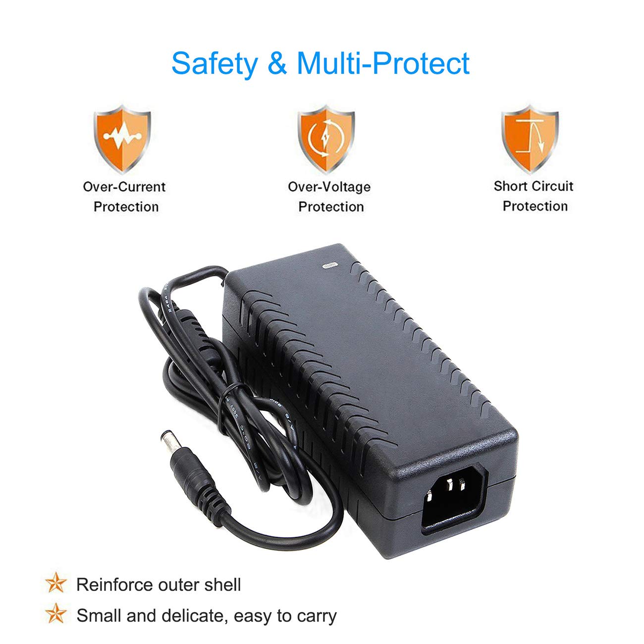 15V 5A Power Supply, Universal AC 100-240V to DC 15V 5A 75W Power Adapter Transformer 5.5x2.5mm Compatible with 15 Volt 4.8A for Photo Studio Ring Light