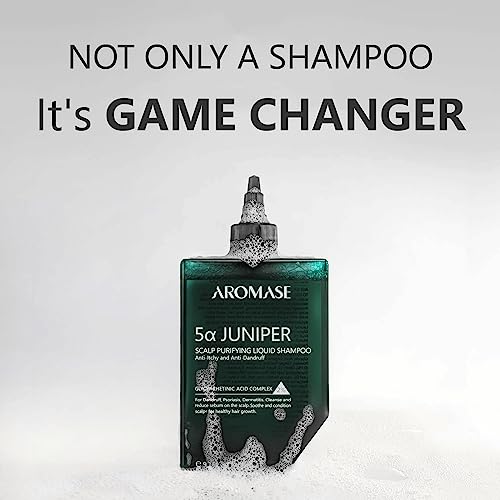 Aromase 5 Juniper Scalp Purifying Liquid Shampoo, 9.1 fluid ounces, Helps to Soften Scalp Buildup, Ideal for Dandruff, Psoriasis, Dermatitis, Dry & Sensitive , Oily hair, Exfoliator
