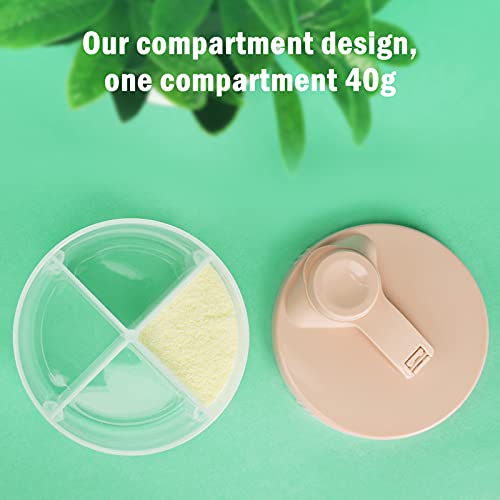 Accmor Baby Milk Powder Formula Dispenser On The Go, Non-Spill Rotating Four-Compartment Formula Dispenser and Snack Storage Container for Infant Toddler Travel Outdoor