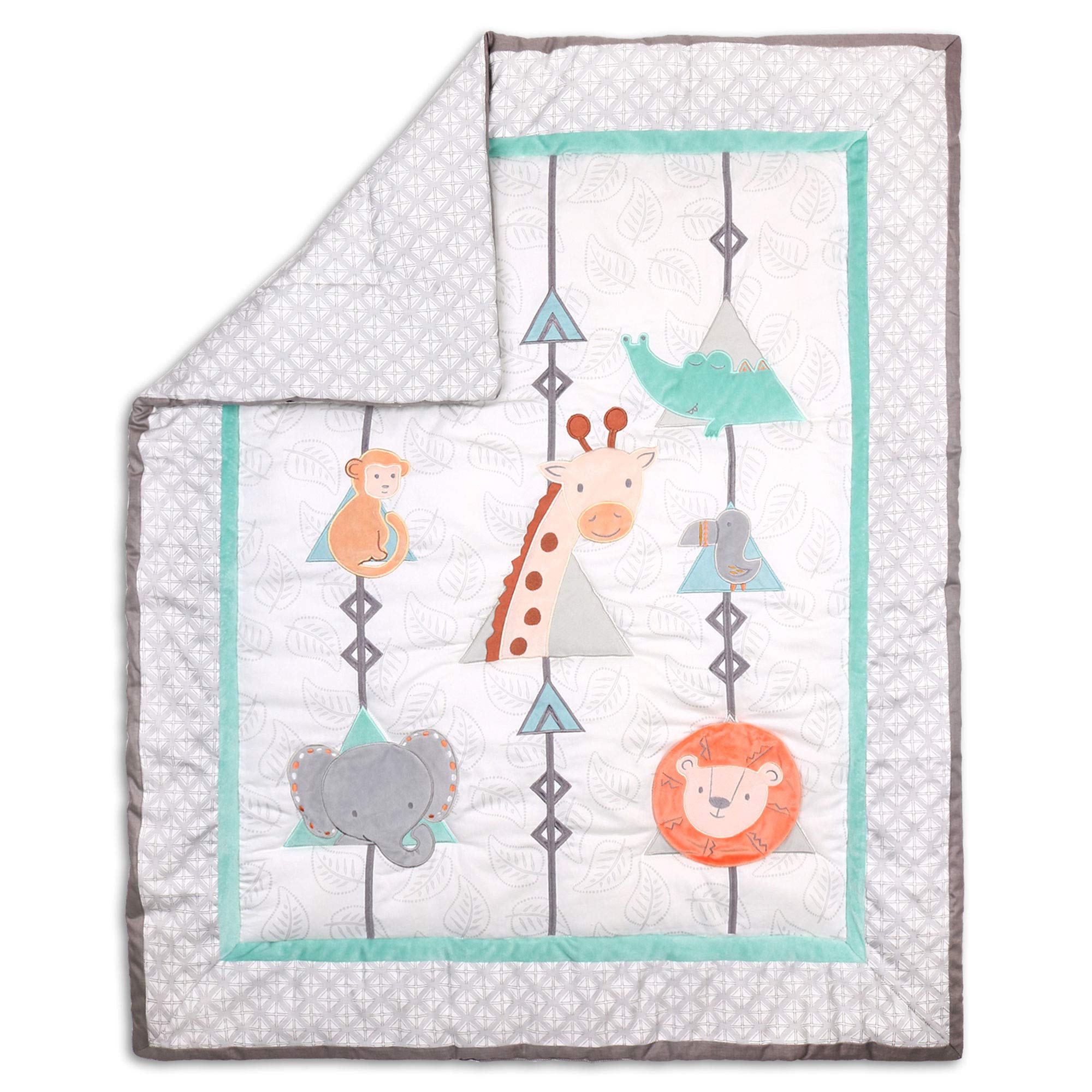 Safari Adventure 3 Piece Jungle Animal Theme Baby Crib Bedding Set