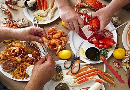 11-piece Seafood Tools Set includes 2 Crab Crackers, 4 Lobster Shellers, 4 Crab Leg Forks/Picks and 1 Seafood Scissors - Nut Cracker Set