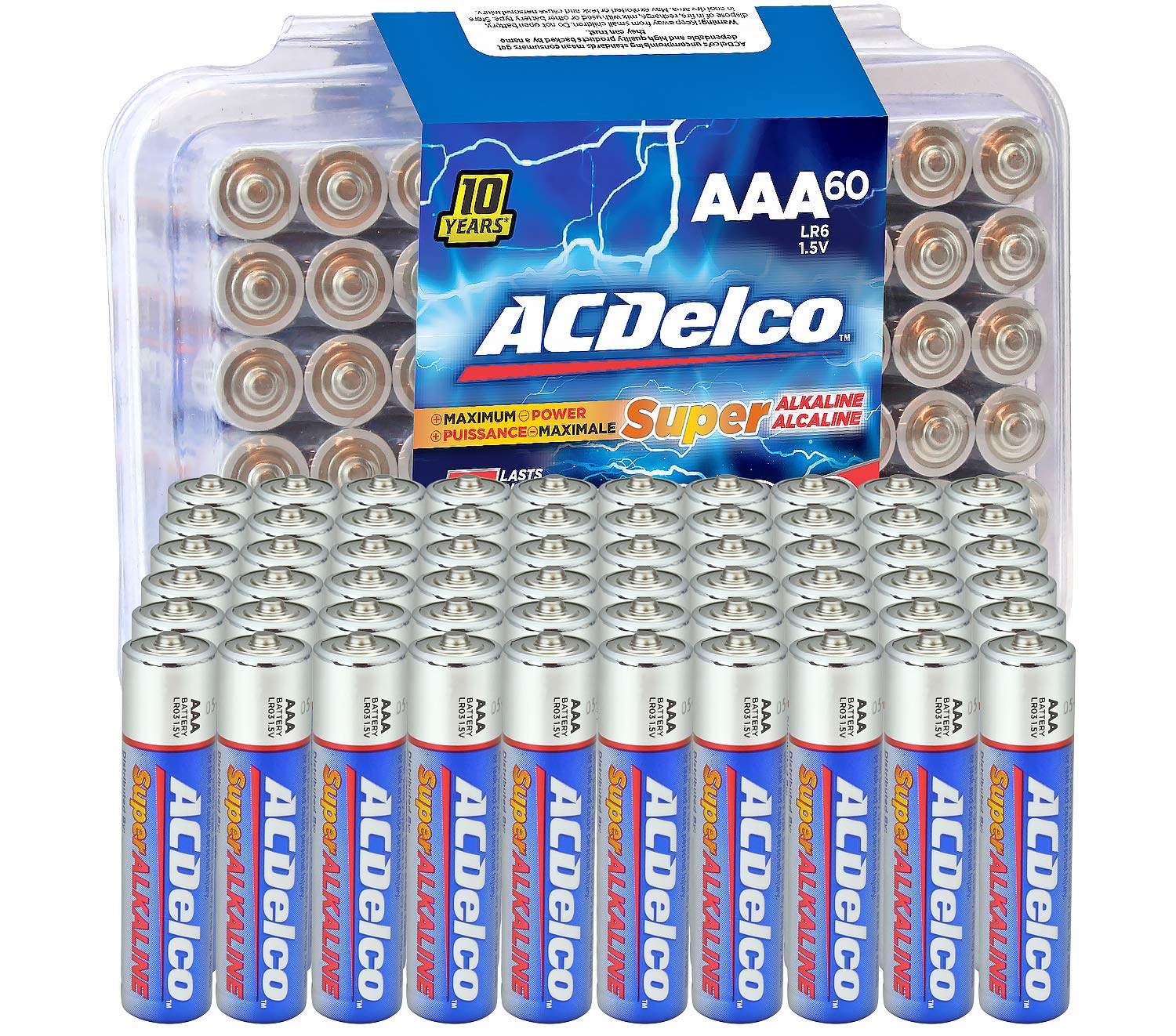 ACDelco 120-Count AAA and AA Batteries | Maximum Power Super Alkaline Battery | 10-Year Shelf Life