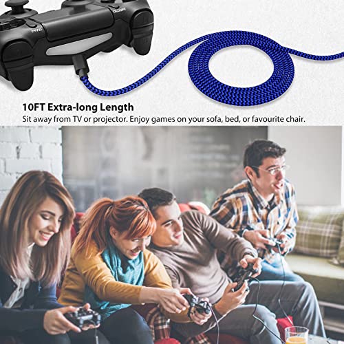2 Packs Charging Cable Nylon Braided Extra Long Micro USB 2.0 for Android Phones Playstaion 4 PS4 Slim/Pro