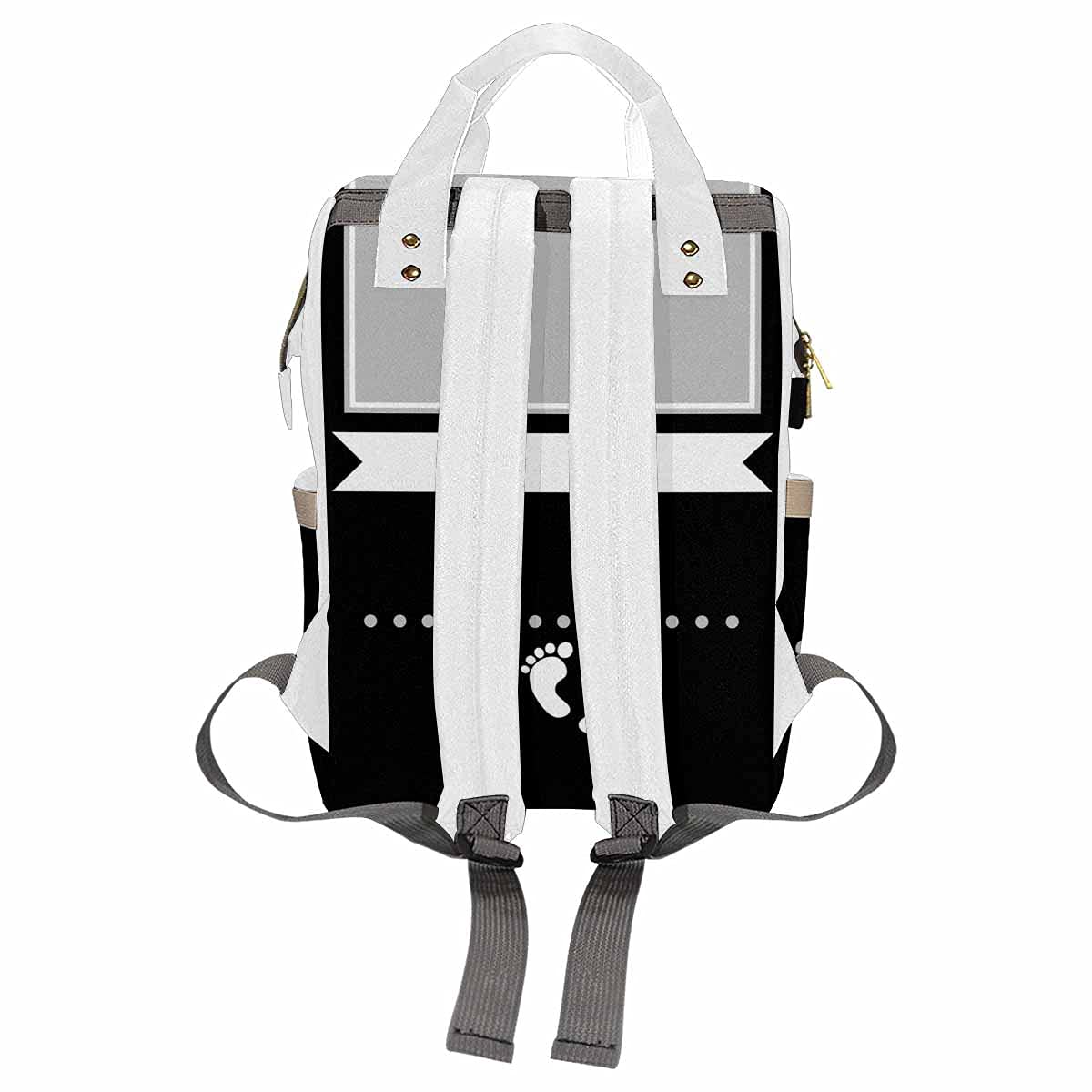 Newcos Personalized Cute Babt Foot Prints and Dots Diaper Bag with Name Nappy Bags Travel Casual Mummy Backpack for Mom Women