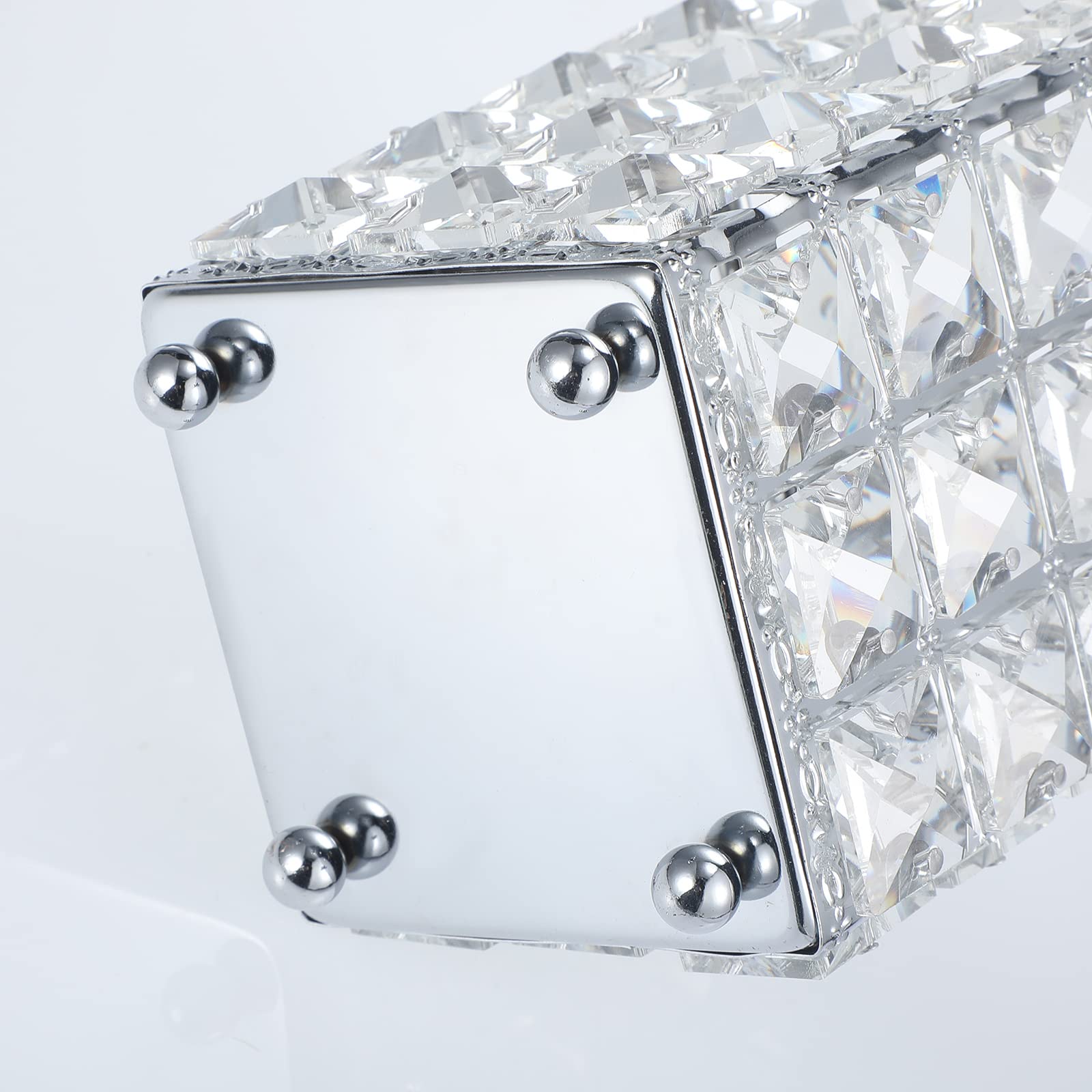 2 Packs Crystal Makeup Brush Holder Organizer Cosmetics Brushes Storage Cup Handcrafted Pen Pencil Holder Container, Square (Silver)