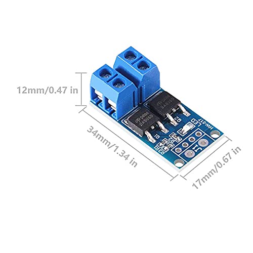 12PCS Dual High-Power MOS Transistor Driving Module 0-20KHz PWM DC 5V-36V 400W Adjustment Electronic Switch Control Board Lamp Brightness Control 15A(Max 30A) Motor Speed Controller (12PCS)