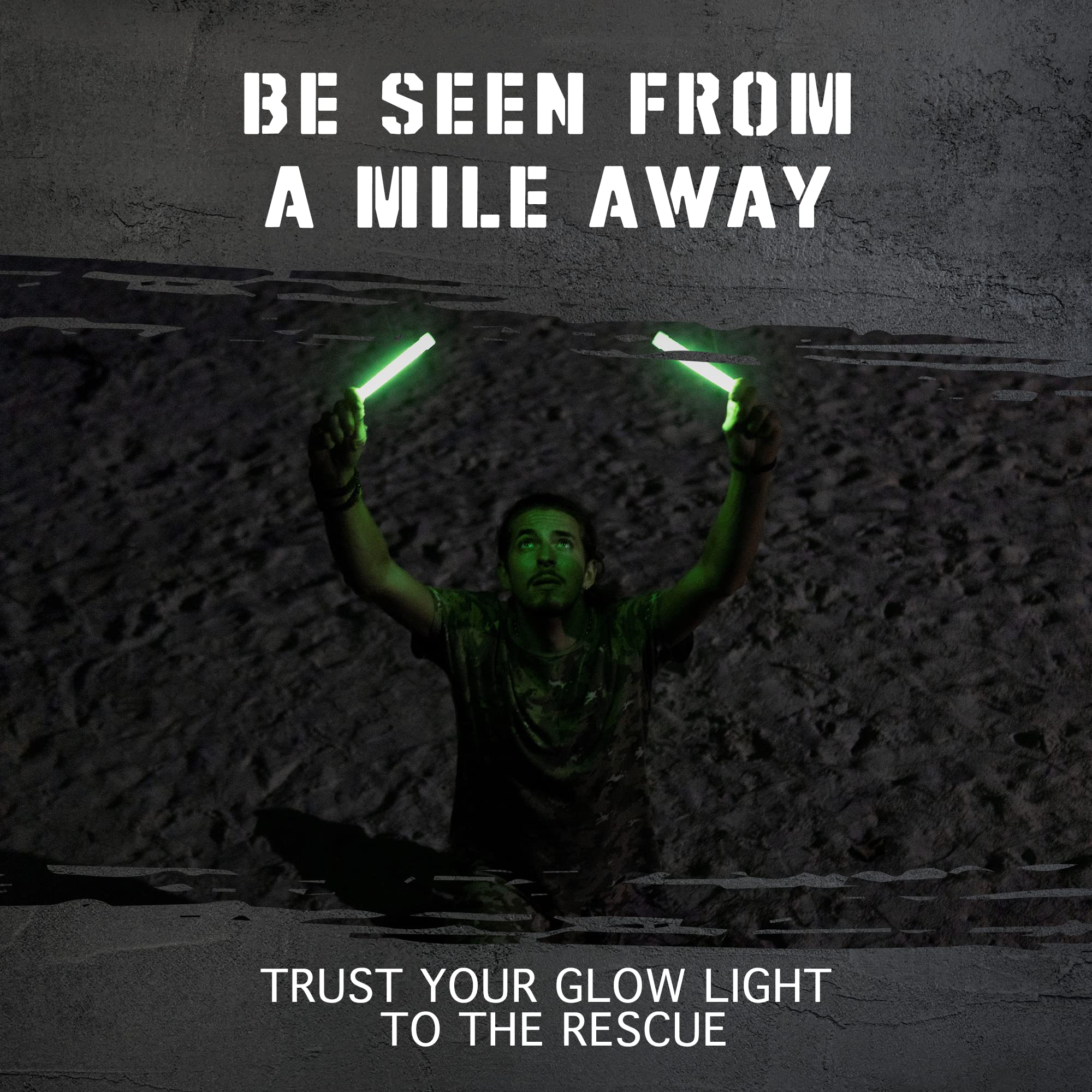 20 Ultra Bright Emergency Glow Sticks - Individually Wrapped Long Lasting Industrial Grade Glowsticks for Survival Gear, Camping Lights, Power Outages and Military Use (Green)