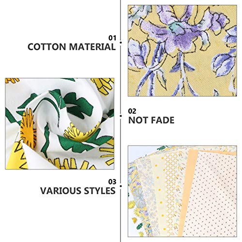 ARTIBETTER Embroidery Fabric Fall Flower Fabric Square Cotton Craft Fabric Bundle Patchwork 50X50cm Squares Quilting Sewing Patchwork DIY Artcraft Autumn Thanksgiving Day Supplies 8pcs Quilted Sheets