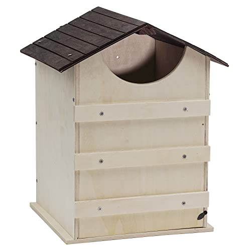 2 Pack Owl House, Wooden Large Size Owl Nesting Box for Screech Owl, Saw Whet Owl, Barn Owl, Barred Owl, Extra Durable with Wood shavings and mounting Parts, Quick and Easy Assembly Required