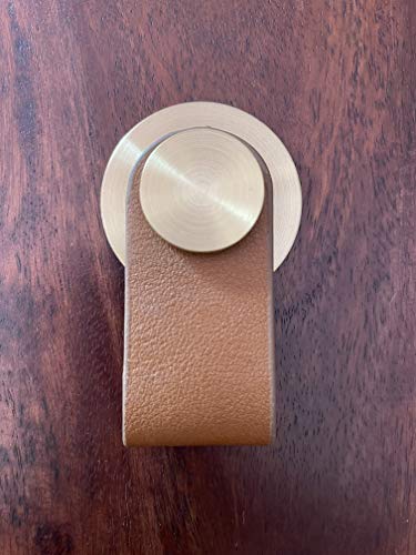 Happy Wicks Leather Pulls – Premium Faux Leather Cabinet Pulls – Set of 4 Leather Drawer Pull for Wardrobe, Kitchen, Bathroom – Heavy-Duty Design – Easy Installation – Modern and Simple Drawer Strap