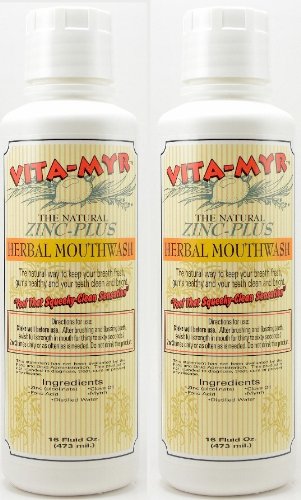 2 Pack Natural Mouthwash - Effective Herbal 16 oz Vegan, Gluten-Free, Organic and Safe! No Alcohol! Great Taste!