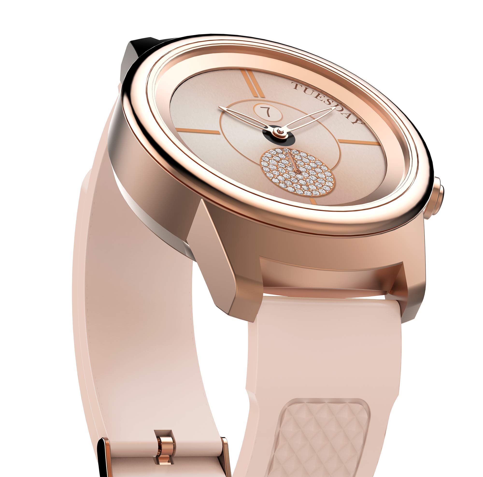 3Plus Callie Hybrid SmartWatch for Women, 30+ Day Battery | Heart Rate Monitor, Pedometer, TFT Vibrant Display, Sleep Tracker, Calorie/Step Counter, Music Controls, for iPhone and Android | Rose Gold, One Size