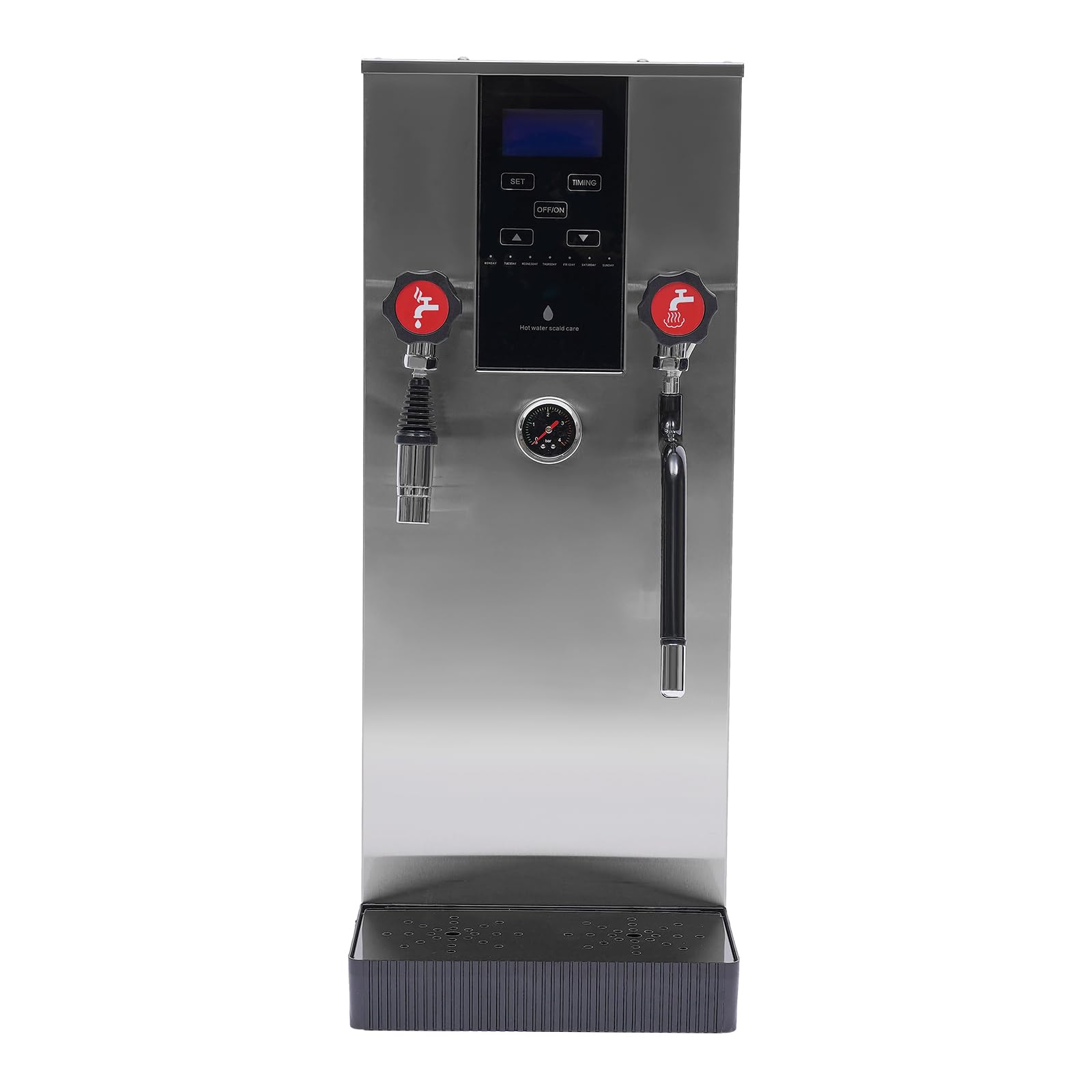 12L Steam Water Boiling Machine, Commercial Milk Foam Maker Espresso Coffee Maker Cafe Commercial Steam Water Boiling Machine for Espresso Coffee Tea Coffee Shop Dessert Shop Hotel Milk, 2200W