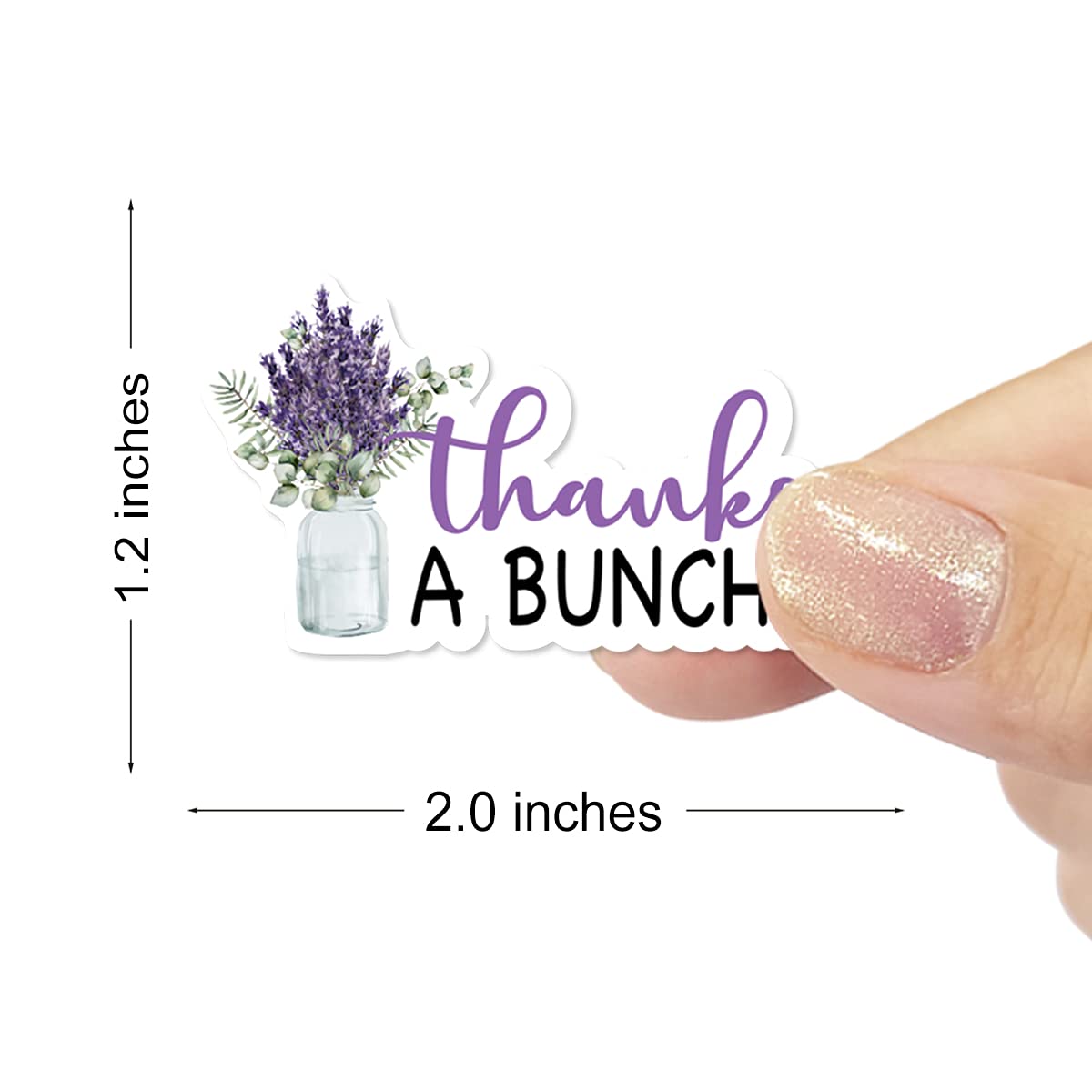 Wailozco Thanks A Bunch Flower Stickers,Thank You Stickers,Handmade Stickers,Small Shop Stickers,Envelopes Stickers for Small Business, Online Retailers,Handmade Goods,500 Labels Per Roll