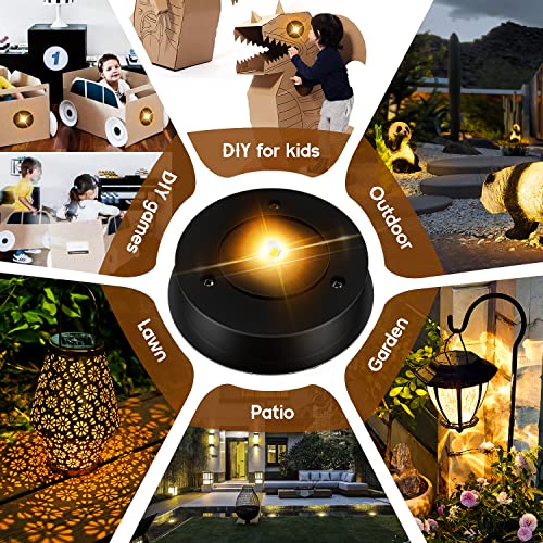 2 Pack Replacement Solar Light Parts(Top Size 2.76 inches, Bottom Size 2.36 inches),7 Lumens Warm White LED Waterproof Solar Light Replacement Top Kit for Outdoor DIY Hanging Lanterns