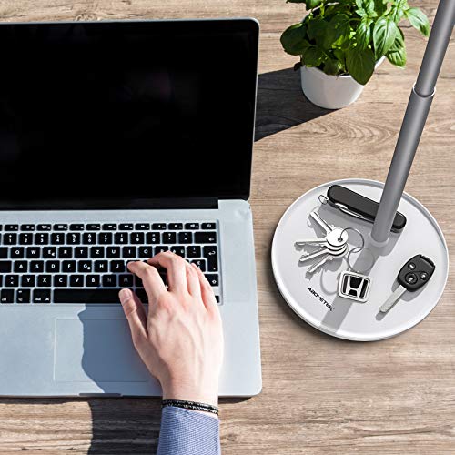 AboveTEK Tablet Stand Holder, 360 Swivel Angle Height Adjustable Cell Phone Holder for Desktop, Aluminum iPad Mount Fits 4.5"-13.5" Tablet/Phones Such as iPhone Samsung, iPad, Switch, Kindle(Silver)