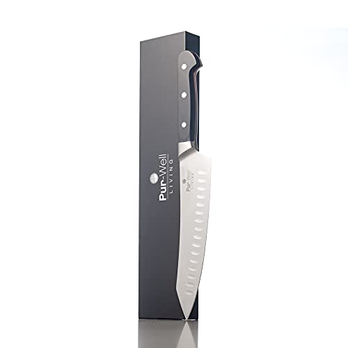 Pur-Well Living Chef Knife Classic 8in Professional Chefs Knife (Made with German Stainless Steel) Elite multi-purpose full-size 8-inch chefās knife
