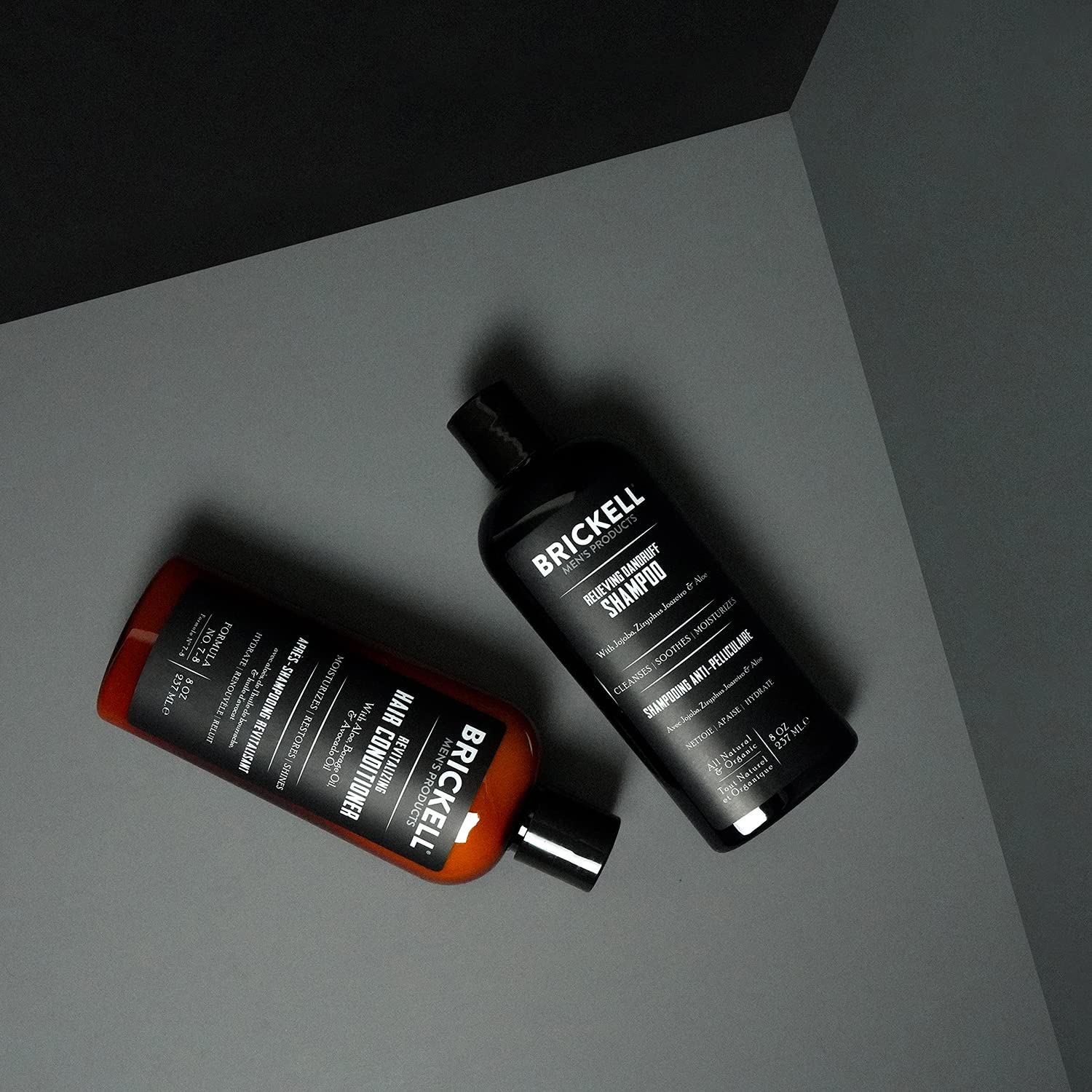 Brickell Men’s Daily Relieving Hair Care Routine, Dandruff Shampoo and Conditioner Set For Men, All Natural and Organic, Scented